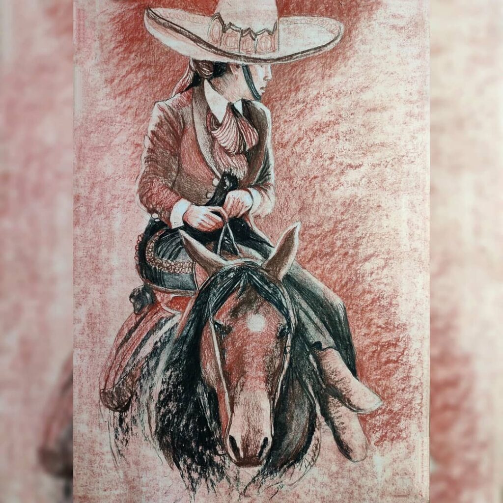 La charra - dibujo con técnicas secas - Endorphine Art School