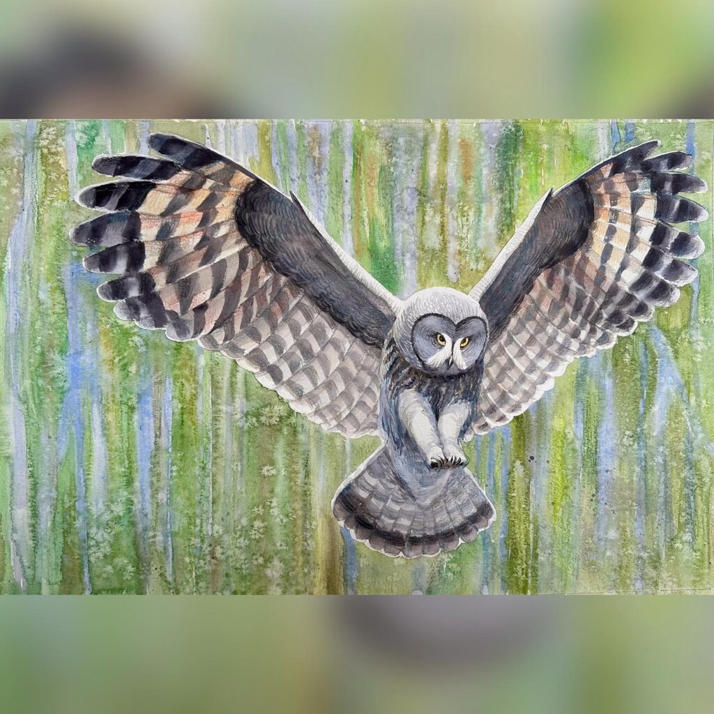 El búho en acuarela (4 horas) - Endorphine Art School